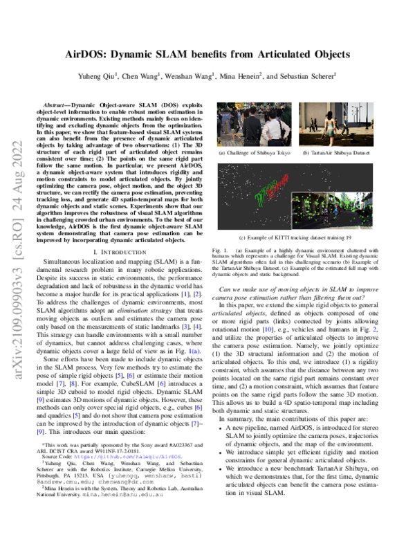 (PDF) AirDOS: Dynamic SLAM benefits from Articulated Objects