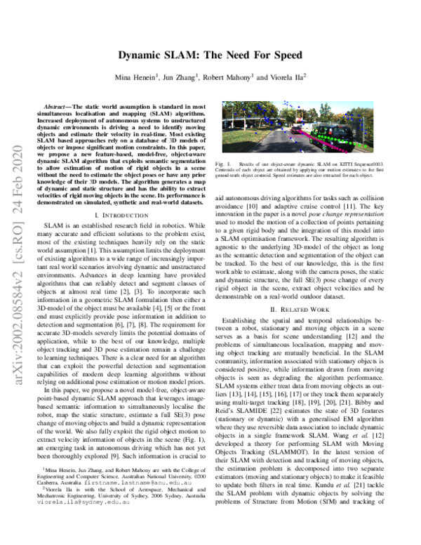 (PDF) Dynamic SLAM: The Need For Speed (PDF) Dynamic SLAM: The Need For Speed