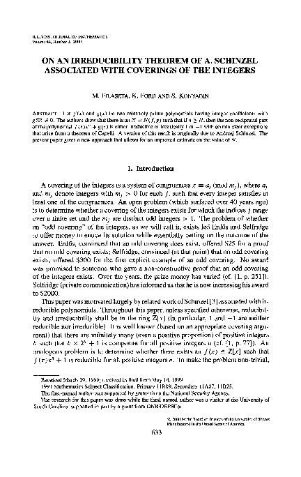 (PDF) On an irreducibility theorem of A. Schinzel associated with ...
