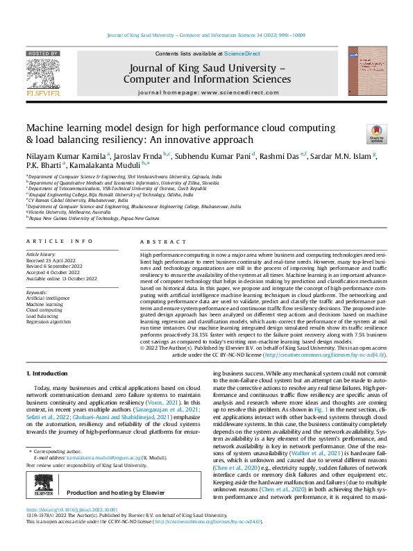 (PDF) Machine learning model design for high performance cloud computing & load balancing ...