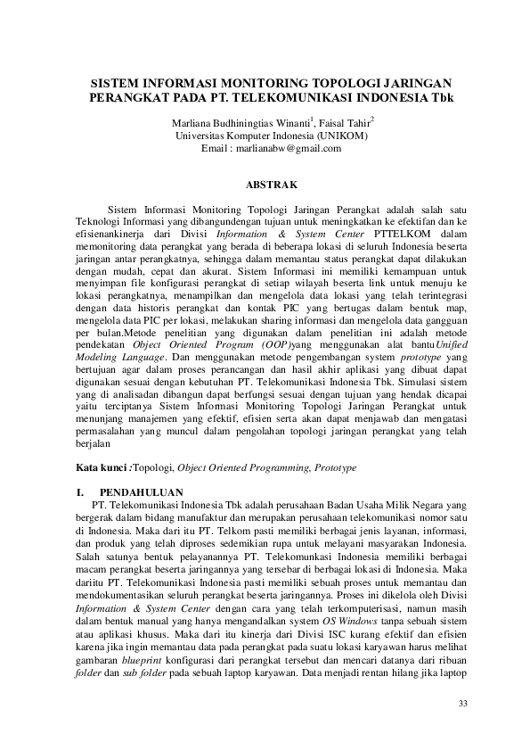 (PDF) SISTEM INFORMASI MONITORING TOPOLOGI JARINGAN PERANGKAT PADA PT ...