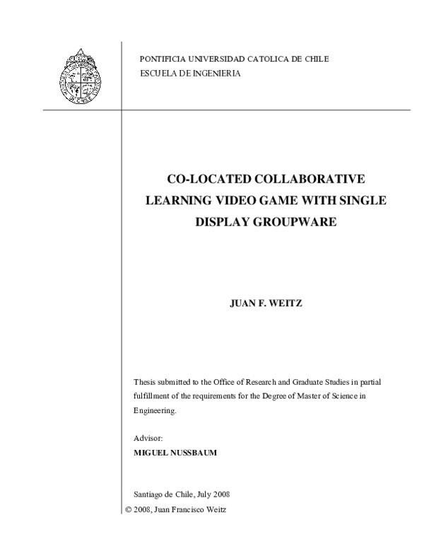 (PDF) Co-located collaborative learning video game with single display groupware