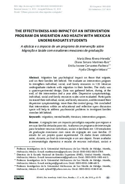 (PDF) The effectiveness and impact of an intervention program on ...