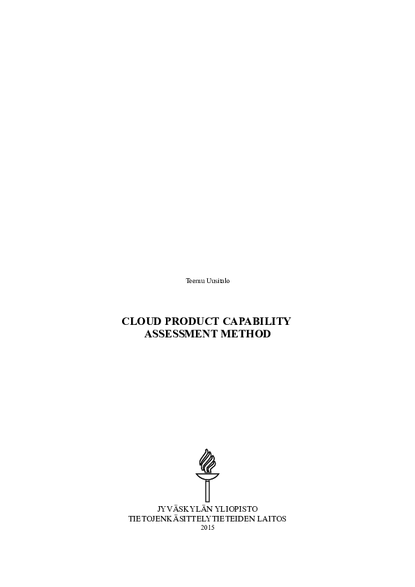 (PDF) Cloud Product Capability Assessment Method