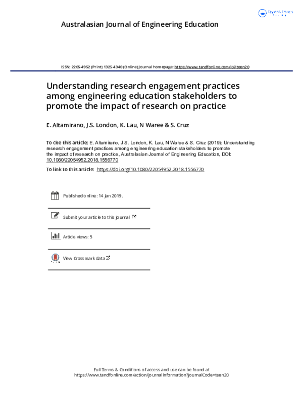 (PDF) Understanding research engagement practices among engineering ...