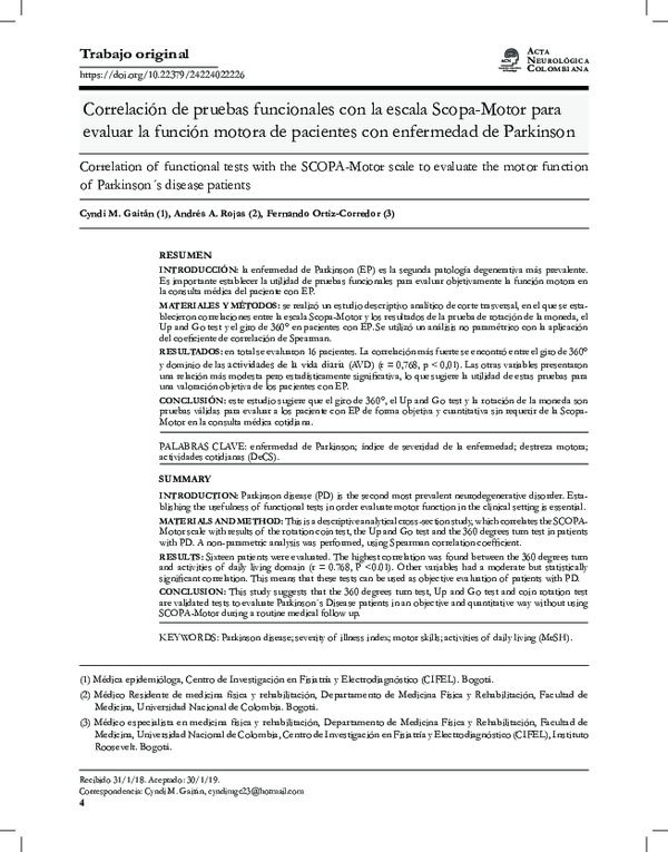 (PDF) Correlación de pruebas funcionales con la escala Scopa-Motor para ...