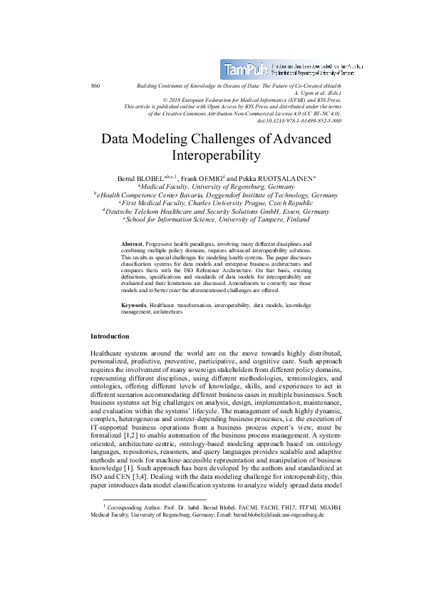 (PDF) Data Modeling Challenges of Advanced Interoperability