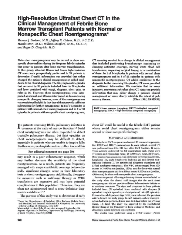(PDF) High-Resolution Ultrafast Chest CT in the Clinical Management of ...