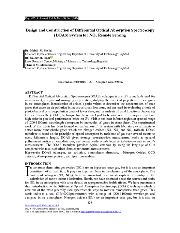 (PDF) Design and Construction of Differential Optical Absorption ...