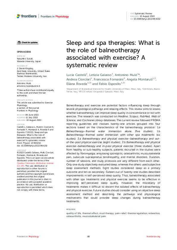 (PDF) Sleep and spa therapies: What is the role of balneotherapy ...