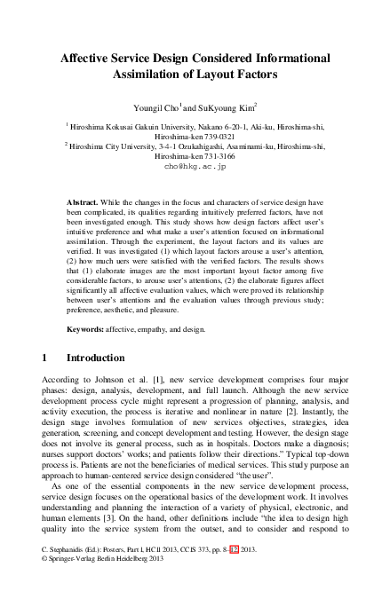 (PDF) Affective Service Design Considered Informational Assimilation of ...