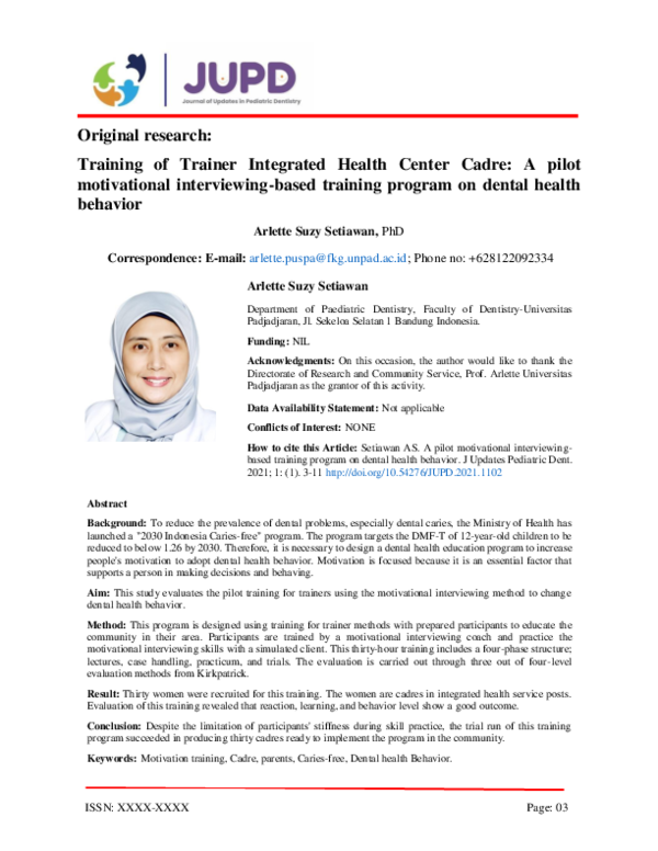 (PDF) Training of Trainer Integrated Health Center Cadre: A pilot ...