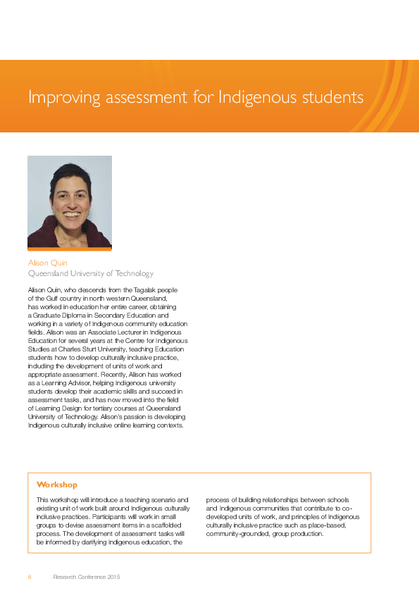 (PDF) Session C: Improving assessment for Indigenous students