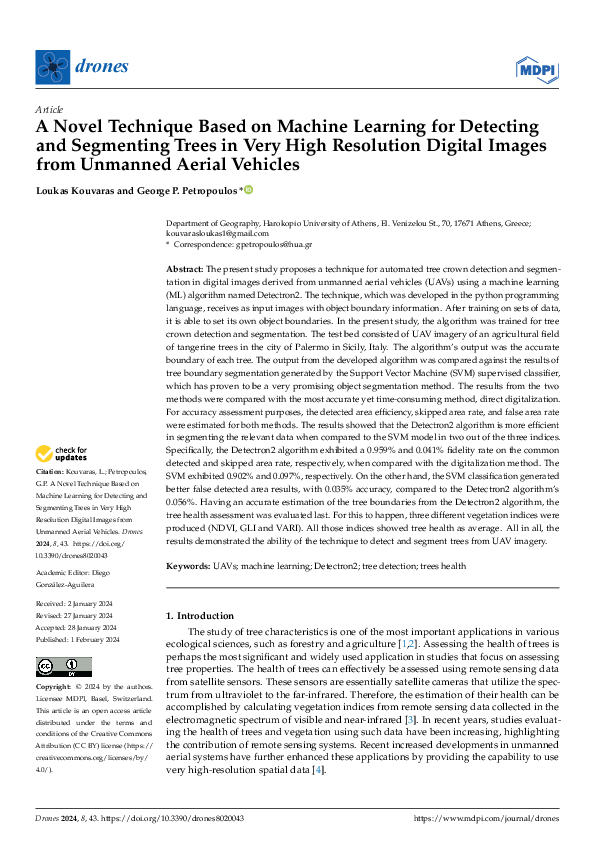 Pdf A Novel Technique Based On Machine Learning For Detecting And Segmenting Trees In Very