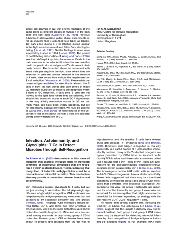 (PDF) Infection, Autoimmunity, and Glycolipids: T Cells Detect Microbes ...