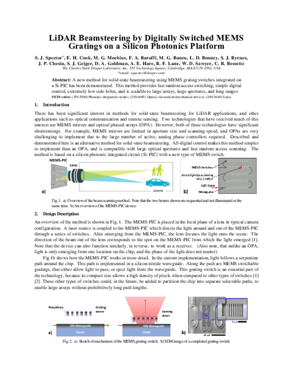 (PDF) LiDAR Beamsteering by Digitally Switched MEMS Gratings on a ...