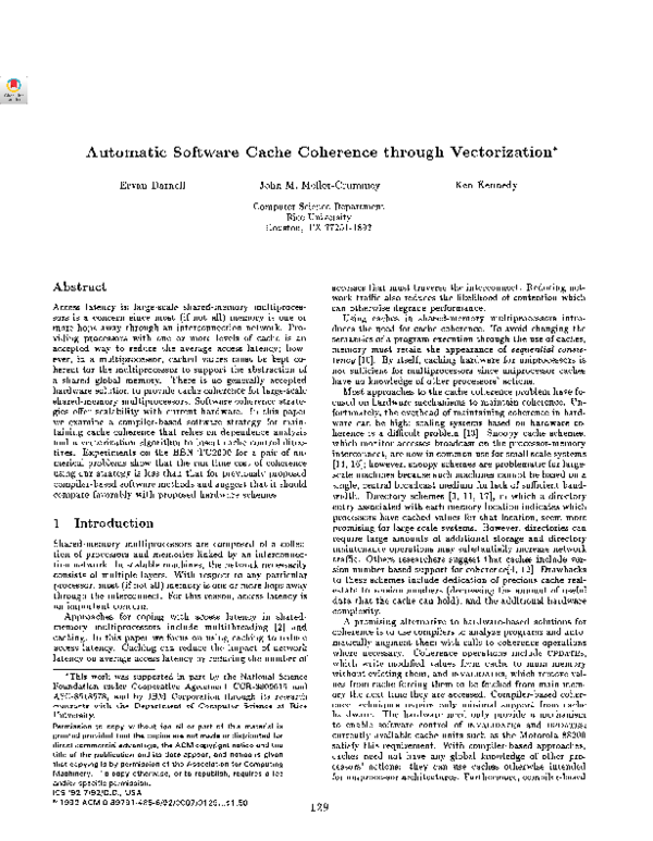 (PDF) Automatic software cache coherence through vectorization