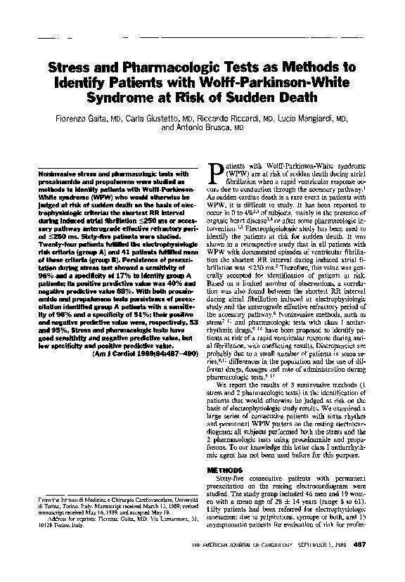 (PDF) Stress and pharmacologic tests as methods to identify patients ...