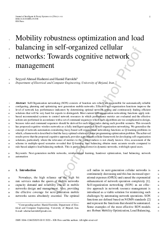 (PDF) Mobility robustness optimization and load balancing in self ...
