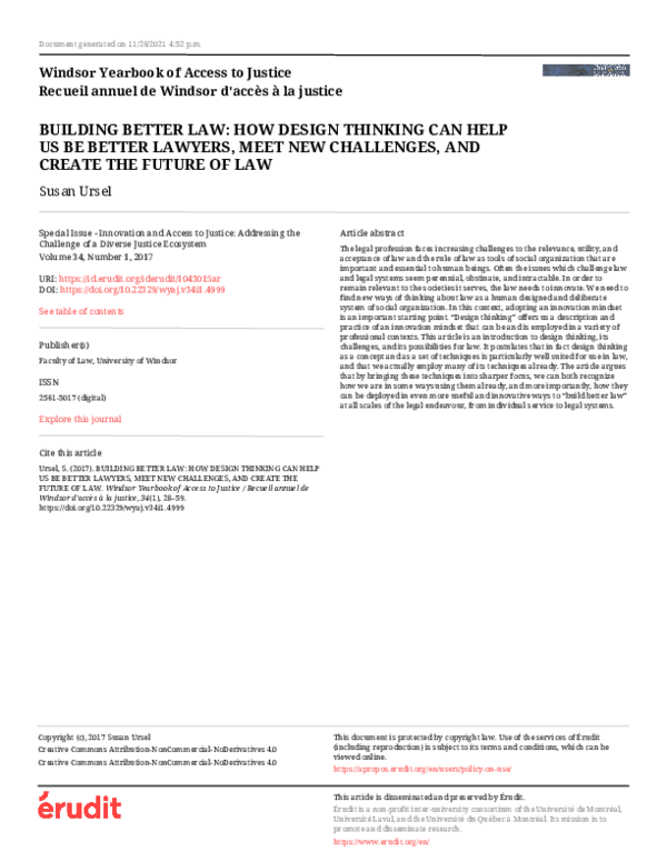 (PDF) Building Better Law: How Design Thinking Can Help Us Be Better ...