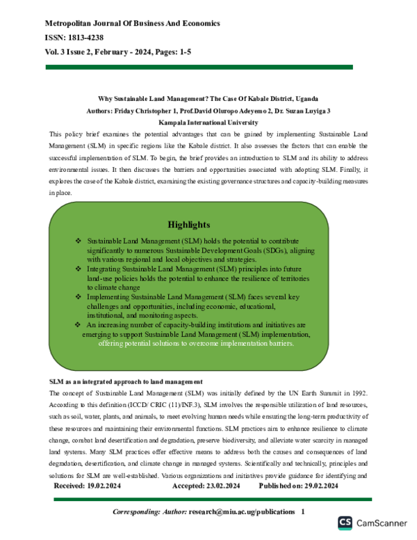(PDF) Metropolitan Journal Of Business And Economics