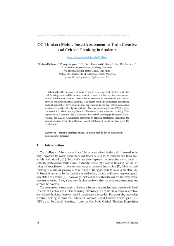 (PDF) CC Thinker: Mobile-based Assessment to Train Creative and ...