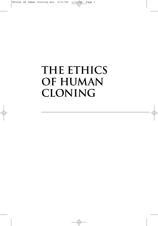 (PDF) The Ethics of Human Cloning