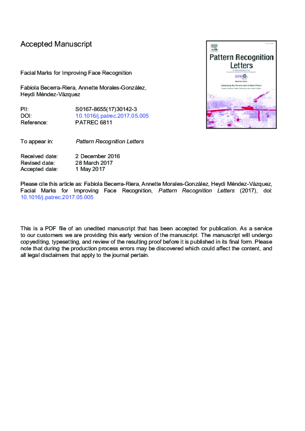 (PDF) Facial marks for improving face recognition (PDF) Facial marks for improving face recognition