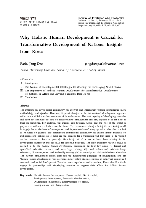 (PDF) Why Holistic Human Development is Crucial for Transformative ...