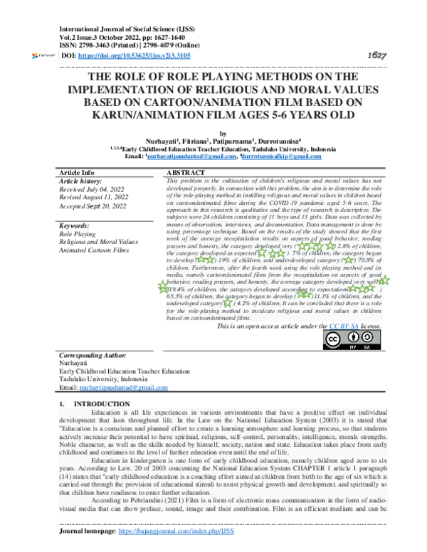 (PDF) The Role of Role Playing Methods on the Implementation of ...