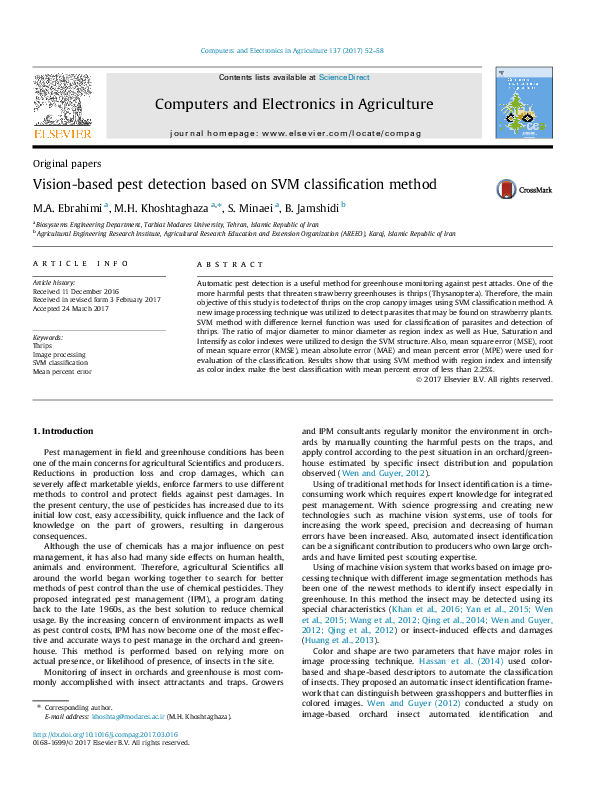 (PDF) Vision-based pest detection based on SVM classification method