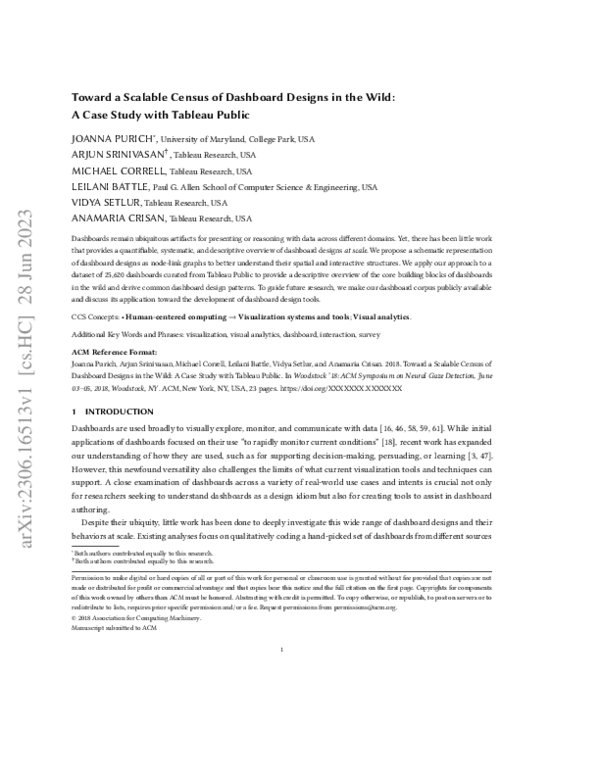 (PDF) Toward a Scalable Census of Dashboard Designs in the Wild: A Case ...