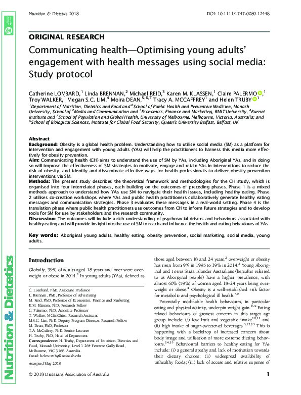 (PDF) Communicating health—Optimising young adults’ engagement with ...