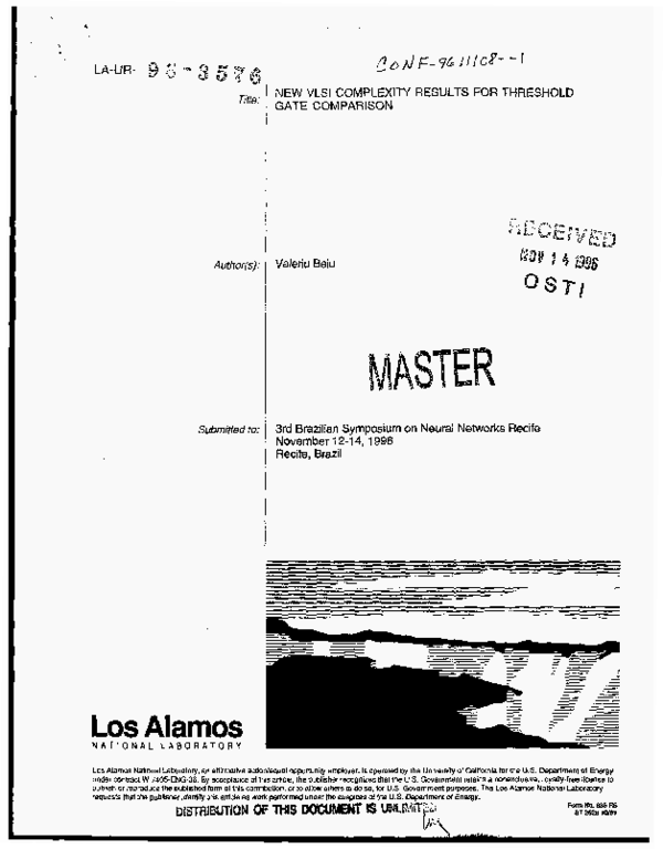 Pdf New Vlsi Complexity Results For Threshold Gate Comparison 