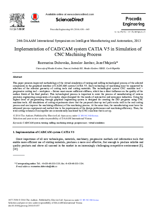 (PDF) Implementation of CAD/CAM System CATIA V5 in Simulation of CNC ...