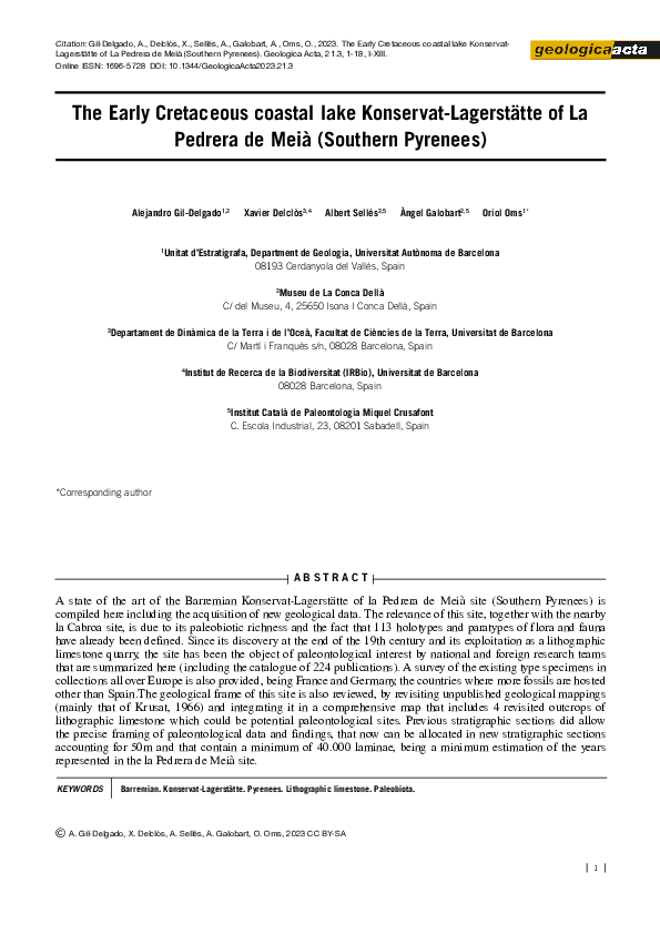 (PDF) Early Cretaceous coastal lake Konservat-Lagerstätte of La Pedrera ...