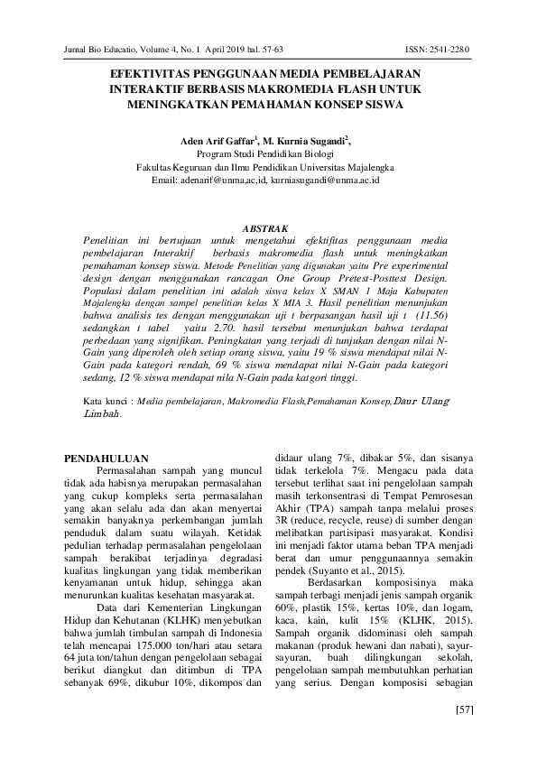 (PDF) Efektivitas Penggunaan Media Pembelajaran Interaktif Berbasis Makromedia Flash untuk ...
