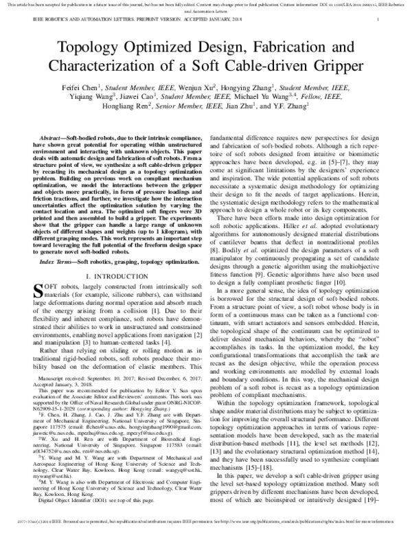 (PDF) Topology Optimized Design, Fabrication, and Characterization of a ...