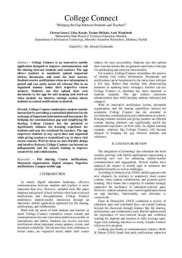 (PDF) College Connect