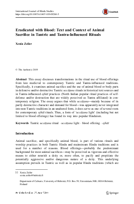 (PDF) Eradicated with Blood: Text and Context of Animal Sacrifice in ...