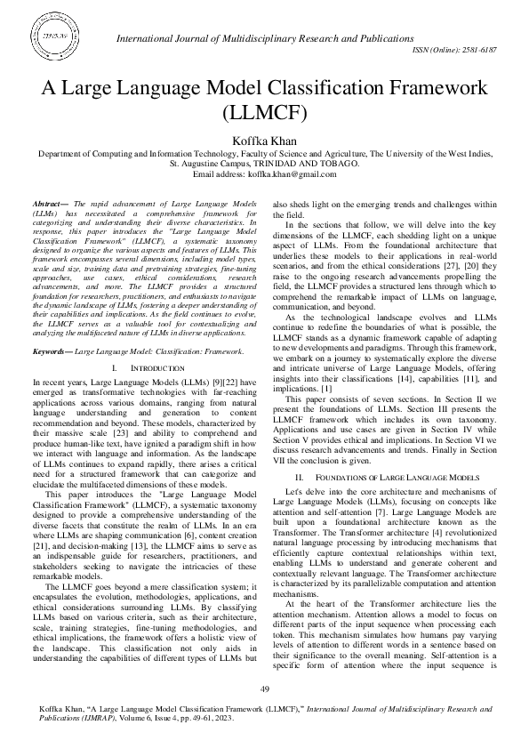 (PDF) A Large Language Model Classification Framework (LLMCF