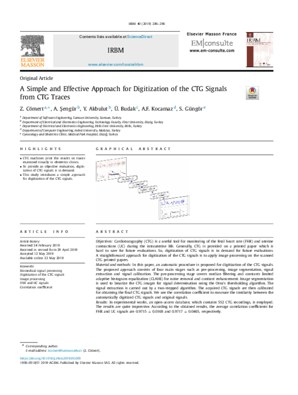 (PDF) A Simple and Effective Approach for Digitization of the CTG ...