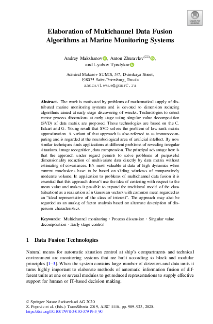 (PDF) Elaboration of Multichannel Data Fusion Algorithms at Marine Monitoring Systems