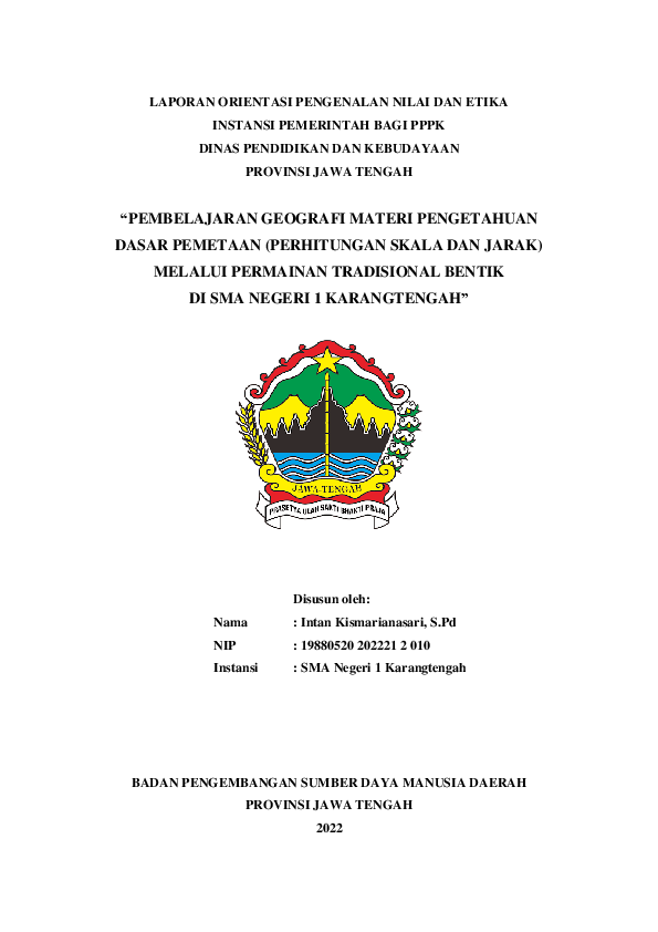 Pdf Laporan Orientasi Pengenalan Nilai Dan Etika Instansi Pemerintah