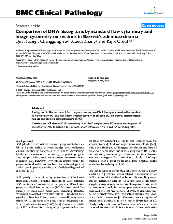 (PDF) Comparison of DNA histograms by standard flow cytometry and image ...