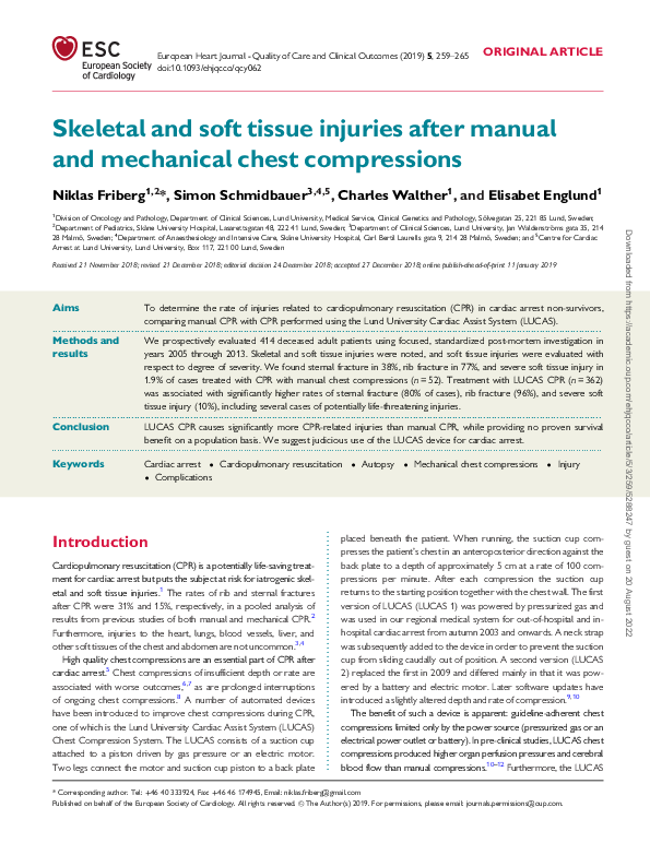(PDF) Skeletal and soft tissue injuries after manual and mechanical ...