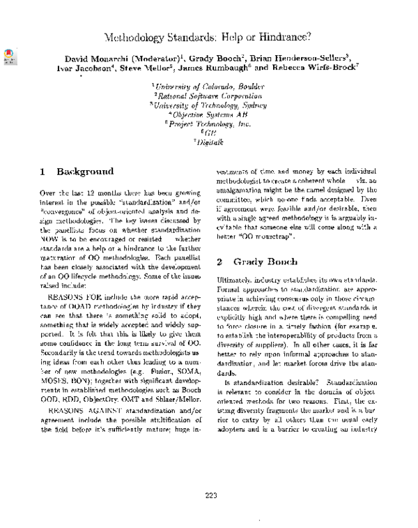 (PDF) Methodology standards