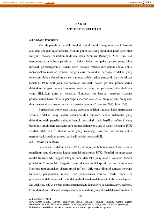 (PDF) Penerapan Model Survey, Question, Read, Reflect, Recite, Review ...