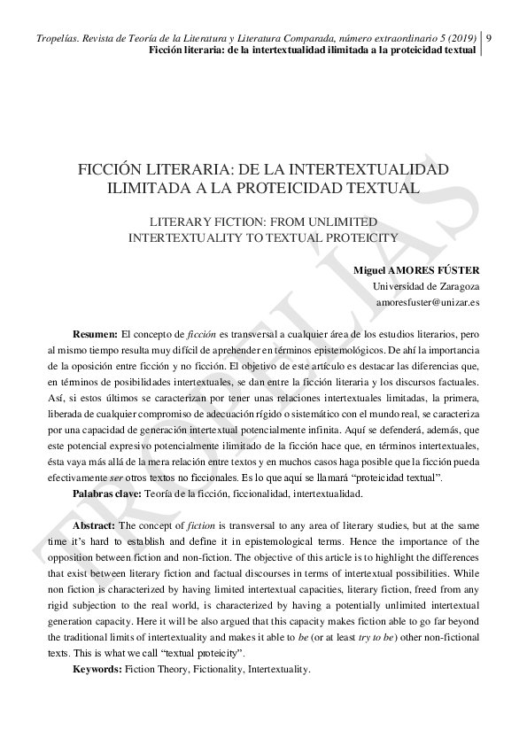 (PDF) Ficción literaria