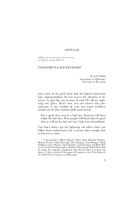 (PDF) Instrumentalism Revisited